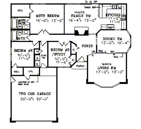 Contemporary House Plan with 3 Bedrooms and 2.5 Baths - Plan 3727