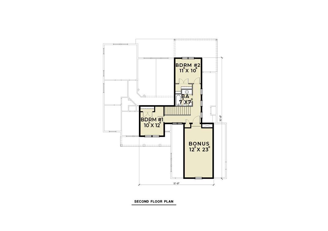 Cottage Style House Plan 6456 Contemporary Farmhouse 801 - Plan 6456